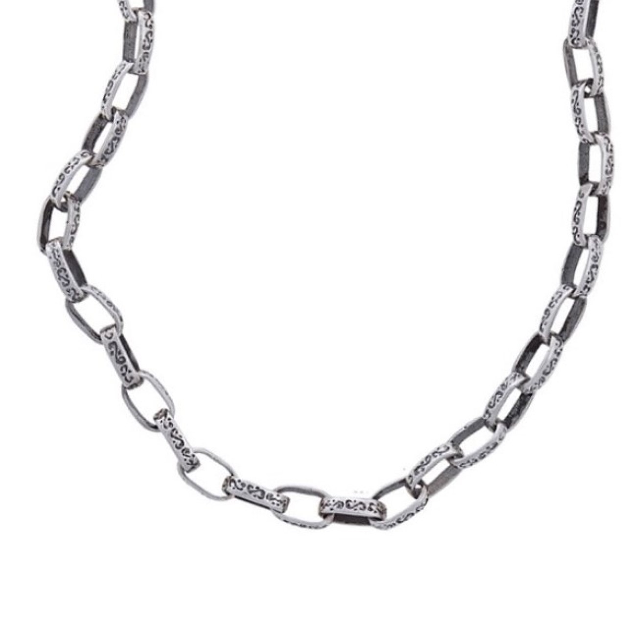 Sterling Silver 925 engraved Chain link Necklace | savati.gr